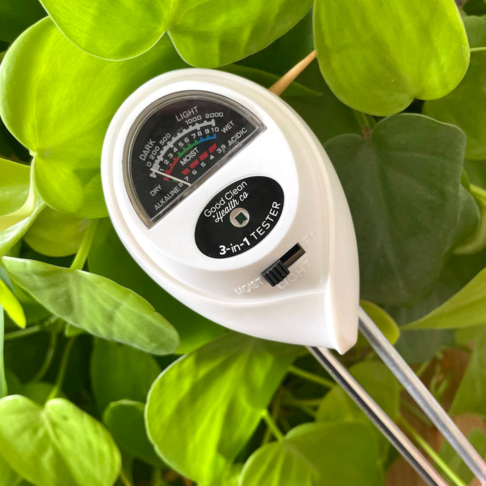 Good Clean Health Co 3-in-1 Soil Tester - White with Box – lovethatleaf